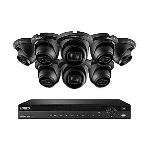 Lorex Nocturnal 3 4K 16-Channel 4TB Wired NVR System with Smart IP Dome Cameras with 30FPS Recording and Listen-in Audio - (8 Cam/Black)