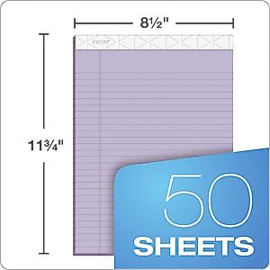 TOPS Prism Writing Pads, 8-1/2" x 11-3/4", Legal Rule, Orchid, Perforated, 50 Sheets, 12 Pack (63140)