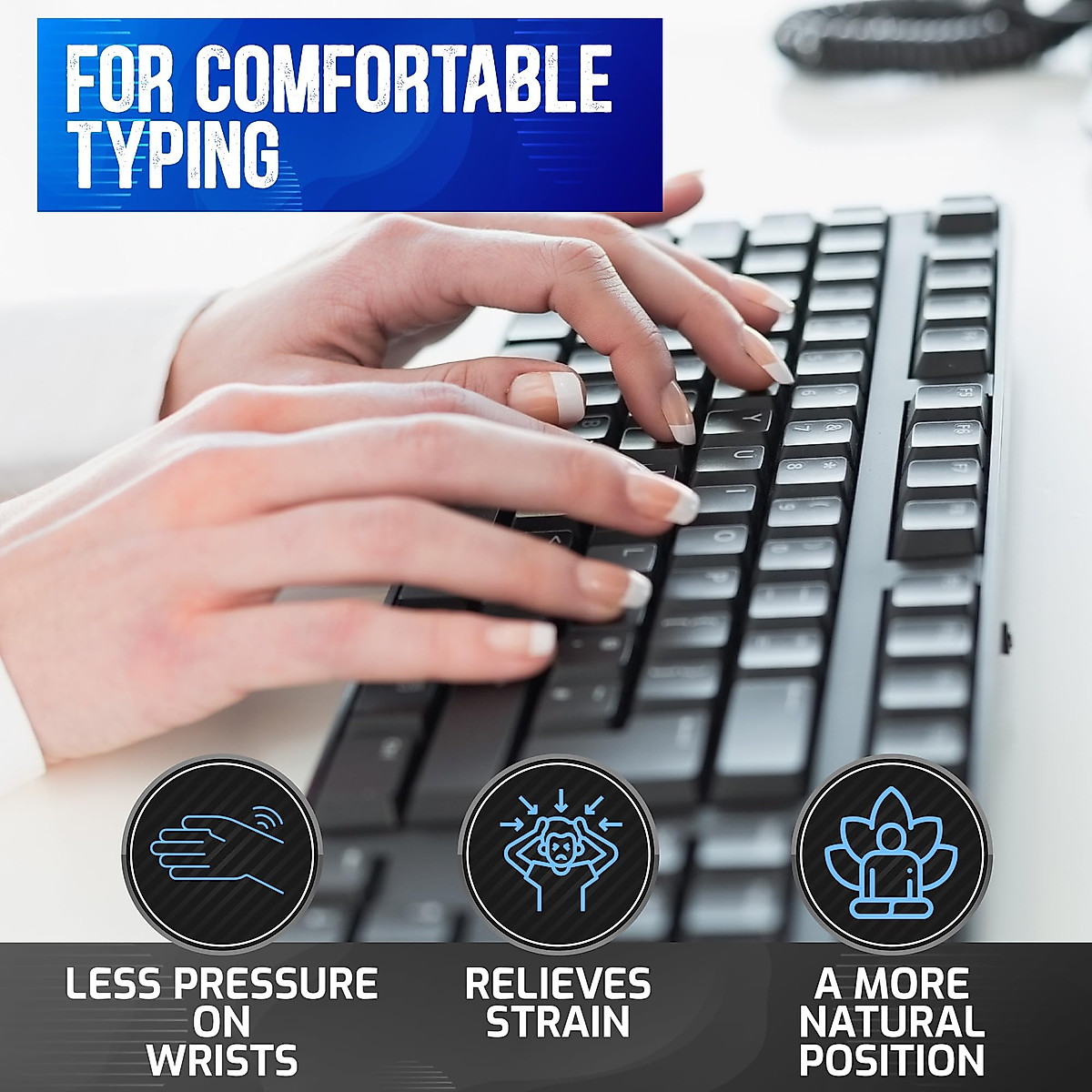 Computer Keyboard Feet Replacement 2 Pcs - Rubber Grip Small Ergonomic Tilt Stand Clips to Prop Up Keyboard Legs - for Logitech K120, K260, K270, K330, K345, K350, K360, K520, K835, K850 and More