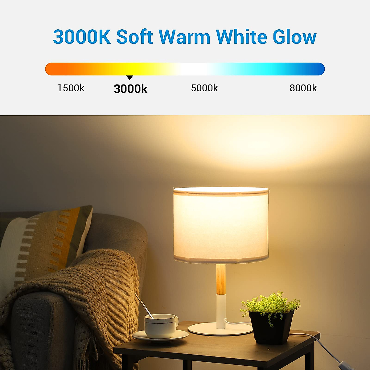 DEWENWILS 4-Pack A19 LED Light Bulb, 1500LM, 3000K Soft Warm Light Bulb, Energy Saving 14W(100W Equivalent) LED Bulb, E26 Medium Screw Base, Non Dimmable, UL Listed