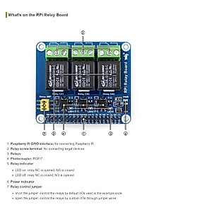 Coolwell Waveshare Raspberry Pi Relay HAT 3-CH Relay Board for Raspberry Pi Raspberry Pi 4B+ 4B 3B+ 3B 2B+ Zero W WH to Control High Voltage/high Current Devices