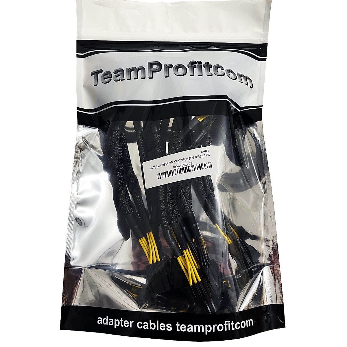 TeamProfitcom PCI-e 6 Pin to Dual PCIe 8(6+2) Pin Graphics Card PCI Express Power Adapter GPU VGA Y-Splitter Extension Cable Mining Video Card Sleeved Power Splitter 9 inches 18 AWG 6 Pack + Bonus