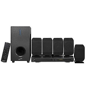 Supersonic 5.1 Channel DVD Home Theater System with USB Input & Karaoke Function, Home Theater Systems - Black (SC-38HT)