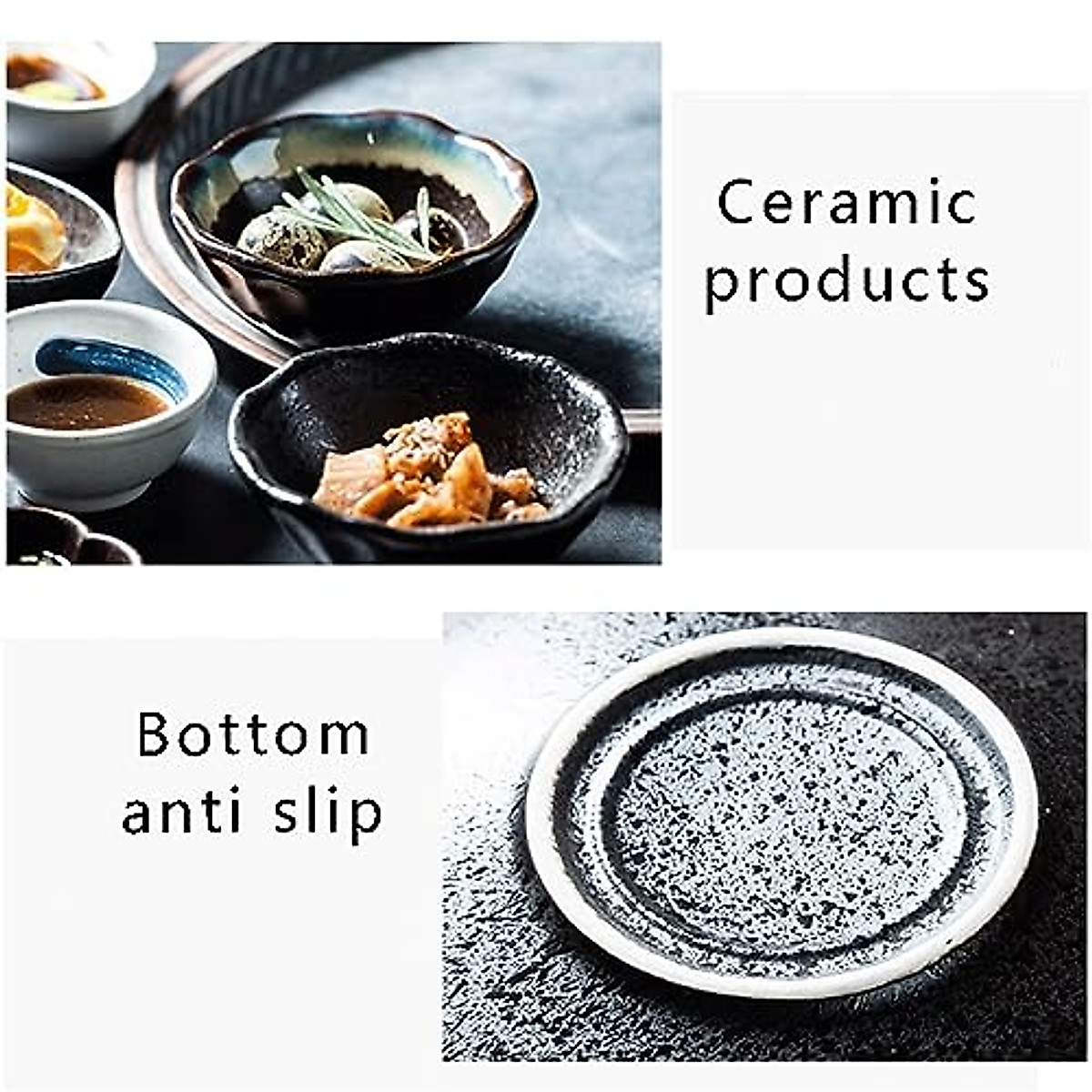 TRESORS Appetizer Plates Snack Bowls 4.1 Inch Porcelain Soy Sauce Dip Bowl Appetizer Plate Japanese Dinnerware Set Sushi Sauce Ketchup Salad Dressing Dish Salad Plates Dinner Plates (Color : C)