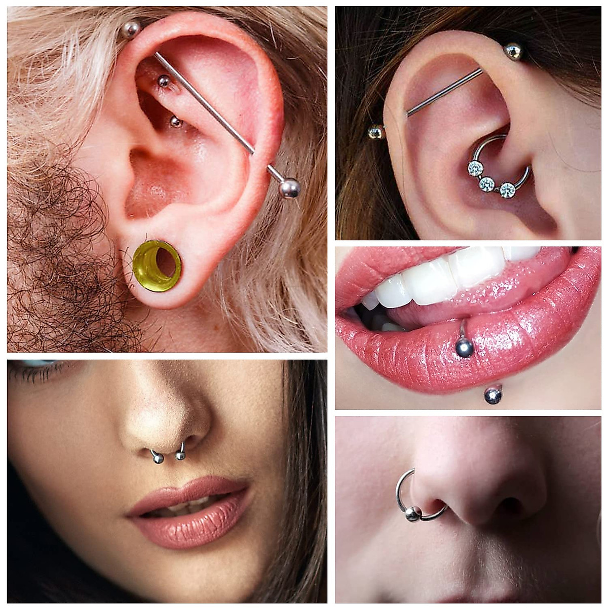 Prjndjw 25Pcs 16G Replacement Balls Externally Threaded Surgical Steel Piercing Balls Industrial Barbell Septum Eyebrow earring Lip Tongue Nipple Belly Button Piercing Rings Parts 3MM 4MM 5MM 6MM 8MM