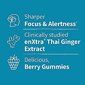 Garden of Life Attention & Focus Kids Gummies Study Support Supplement for Brain, Memory - Apple Chewable Vitamins for Children & Teens on Task in School, Dr Formulated Vegan, Drug Free - 30 Servings