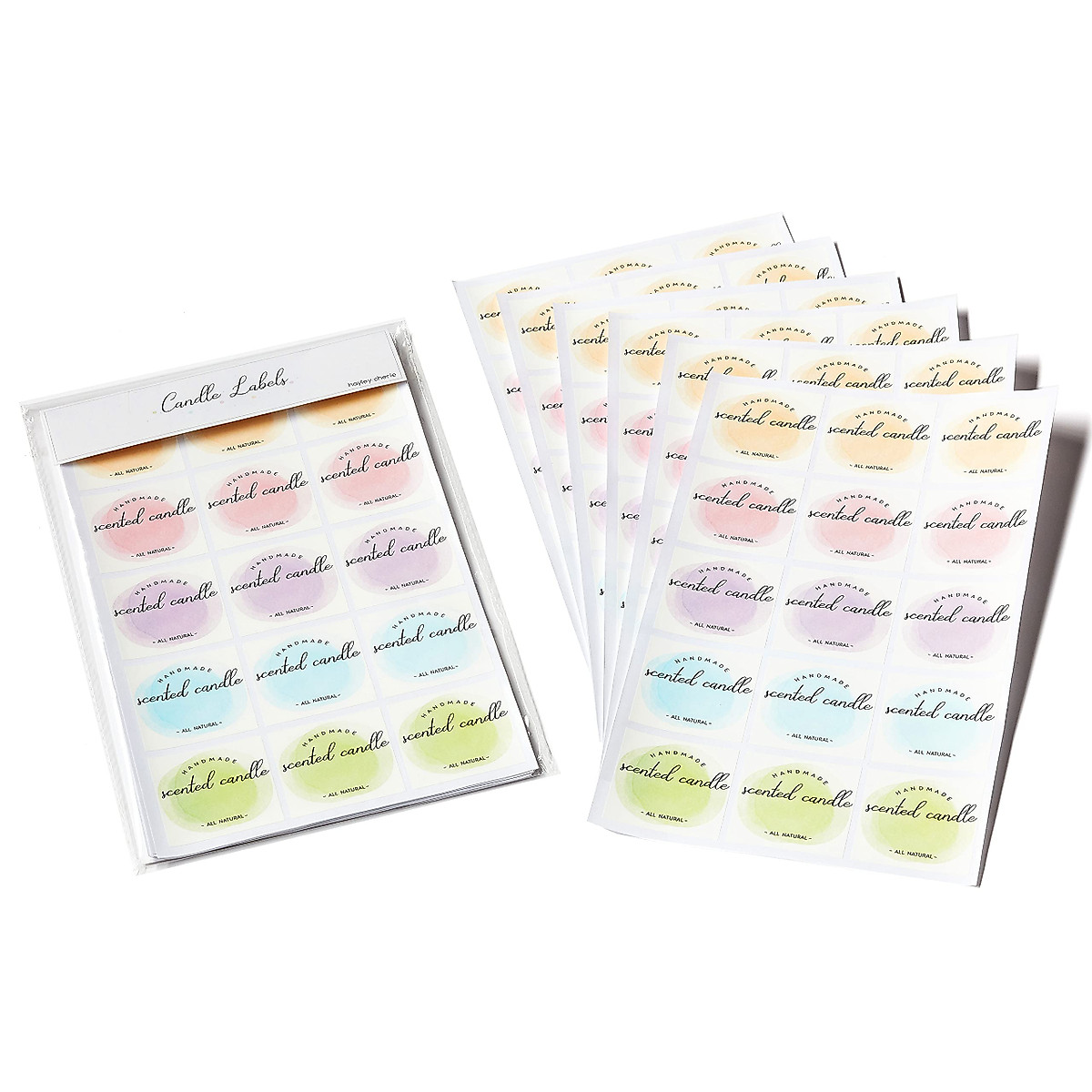 Scented Custom Candle Labels for Candle Making (300pcs) 2” Square Handmade Candle Stickers, Waterproof for Tins, Jars, Containers, Wax Melts, DIY Candle Packaging, Personalized Candle Making Supplies