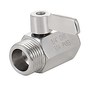 Stainless steel Garden Hose Shut Off Valve, 3/4"GHT Female × 3/4"GHT Male