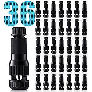 SUNVIE Low Voltage Landscape Lighting Wire Connectors 12-14 Gauge Cable Connectors for Landscape Lights Outdoor Path Lights Work with Malibu Paradise and Other Low Voltage Lighting (36 Pack)