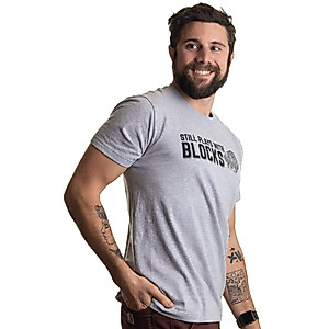 Ann Arbor T-shirt Co. Still Plays with Blocks | Funny Engine Mechanic Car Guy Truck Repair Men T-Shirt-(Adult,L) Sport Grey