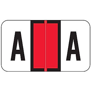 Doctor Stuff - File Folder Labels, Alphabet Letter A, Safeguard 514 - SGAM Series Compatible Alpha Stickers, Red, 15/16" x 1-5/8", 500/Roll