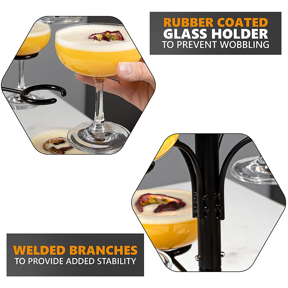 Ksestor Cocktail Tree Stand Holds up to 12 Glasses - Compatible with Champagne Glasses up to 9" Tall - Champagne Tower - Drink Tree - Champagne Tower Stand - Champagne Tree Stand