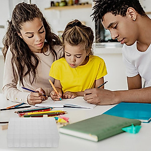 Portable Desk Marker Holder Stand 3pcs Art Marker Storage Tray 40 Hole Pen Holder Rack Paint Colored Pencils Markers Organizer for Office Home White Makeup Brush Organizer