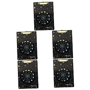 5pcs Convenient A Decorative Exam Profile Teacher Practical Clipboards Clipboard Size with Portable Board Writing Low for File Document Pattern Fashion