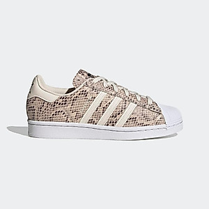 adidas Originals Superstar Sneakers for Women - Comfortable Insole - Padded Tongue and Collar - Round-Toe Wonder White/Wonder White/Black 8.5 B - Medium