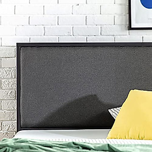 ZINUS Christina Upholstered Platform Bed Frame with Headboard, No Box Spring Needed, Wood Slat Support, Easy Assembly, Queen