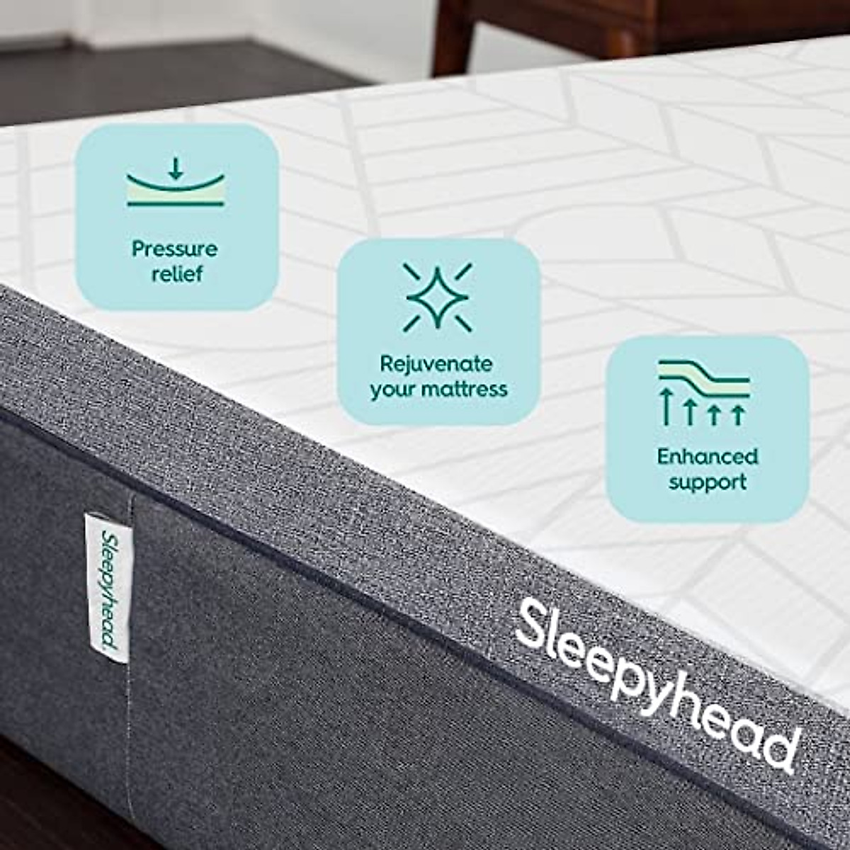 Sleepyhead 2-Inch Twin XL Mattress Topper - Gel-Infused Memory Foam Topper with Washable Cover - College Dorm Room Essential (Twin XL, 2'' Gel Topper)