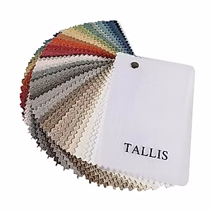 ChadMade Tallis Collection Fabric Sample Booklet in 15cm(L) x 10cm(W) x 5.5cm(H), Polyester Linen Blend, Midweight, 38 Colors Included, Front Back Same Color and Texture