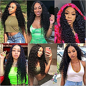 24 Inch Water Wave Single Bundle Human Hair Brazilian Virgin Hair 1 Bundle Water Wave Human Hair Single Bundles Brazilian Virgin Curly Bundle Weave Hair Human Bundles