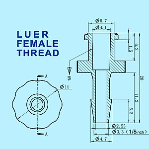 Ks-Tek 10pcs 1/8 Inch Barb Female Luer Tapered Syringe Fitting (Polyprop) Luer Lock Tapered Connector Syringe Fitting