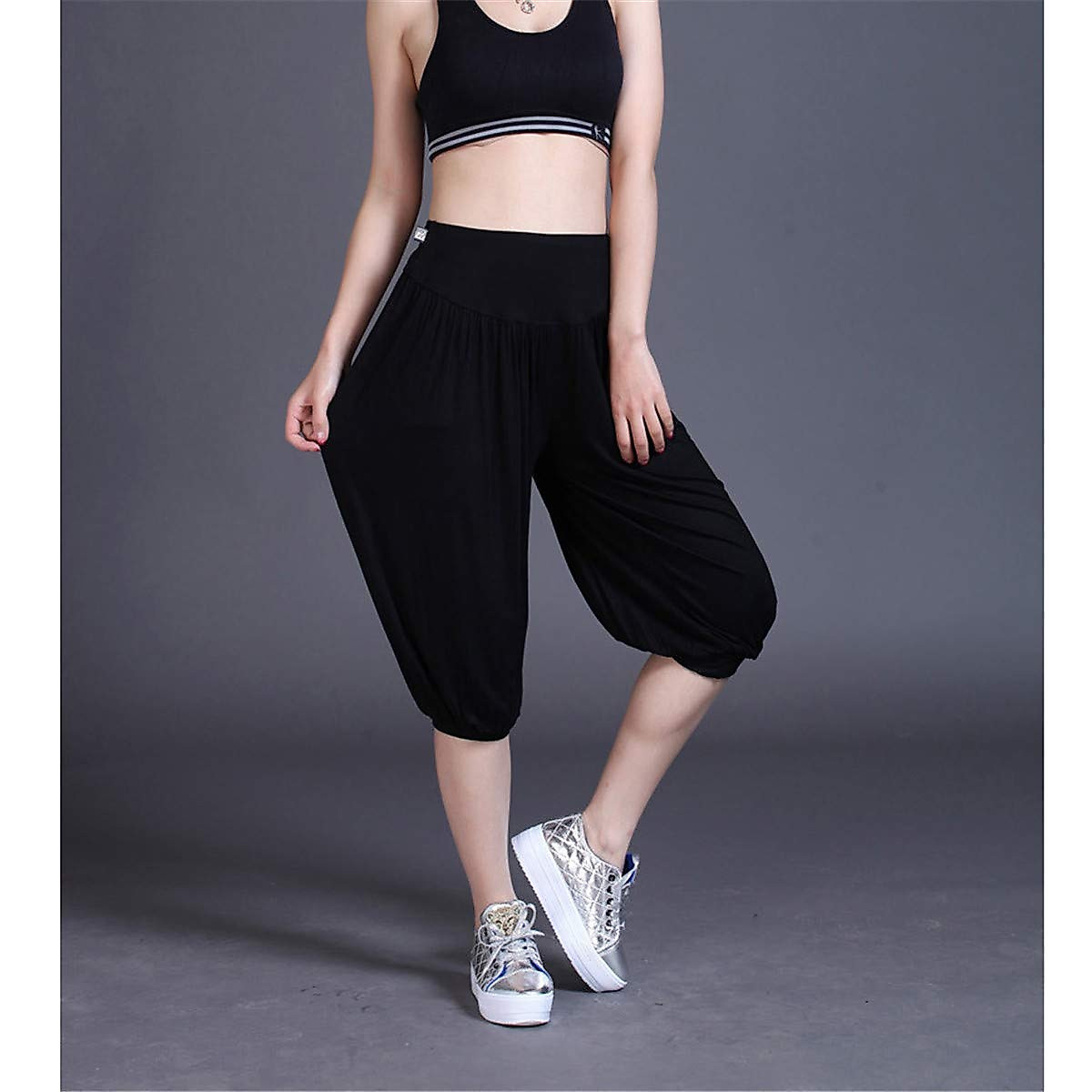 LKXHarleya Women Modal Harem Yoga Pants Loose Casual Fold Over Pilates Capri Pants Yoga Pants