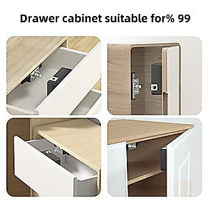 Rixiang Electronic Cabinet Lock, Smart NFC RFID Locks, Hidden DIY Cabinet Lock with Slide Latch Lock for Double Door Cabinet Drawer Wooden Cupboard