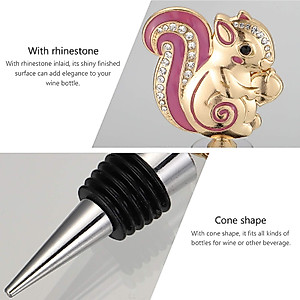 DOITOOL Alloy Wine Bottle Stopper Animal Squirrel Shaped Wine Pourer Reusable Beverage Plug Cap Champagne Saver for Easter Wedding Bar Party