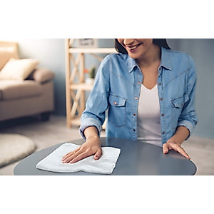 Cotton Terry Towel Cleaning Cloths White, 14"x17" Pack of 24, 100% Cotton Terry Cloth Bar Rags White Bar Towels Multi-Purpose High Absorbent Terry Towels for Cleaning Auto Detailing or Painters