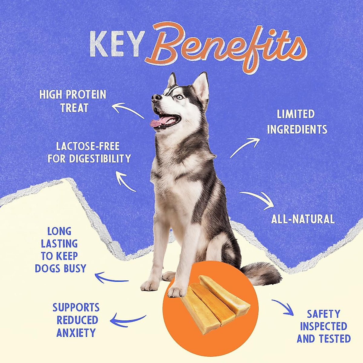 Himalayan Dog Chew Original Yak Cheese Dog Chews, 100% Natural, Long Lasting, Gluten Free, Healthy & Safe Dog Treats, Lactose & Grain Free, Protein Rich, Mixed Sizes, 2 Sticks (521139)