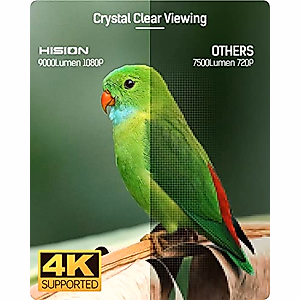 HISION 5G WiFi Bluetooth Projector Native 1080P Movie Projector 4K Support Oudoor Mini Projector for iPhone Home LED TV Projector Compatible with TV Stick Laptop Tablet PC HDMI USB TF DVD