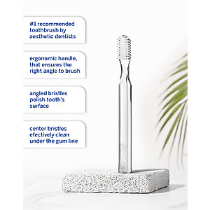 Supersmile New Generation Toothbrush w/ Patented 45° Soft Nylon Bristles - Whitening Tooth Brush w/ Ergonomic Handle Guarantees ADA Recommended Brushing Angle for Adults & Children (Clear)