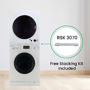 Equator 110V Compact Set Digital Washer 1.57cf + Vented Sensor Knob Dryer 3.5cf in White