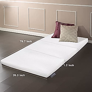 CHUVIAN Folding Mattress, Tri-fold Memory Foam Mattress Topper with Washable Cover, Foldable Mattress Topper for Camping, Guest - CertiPUR-US Certified - Twin Size, 39" x 75"