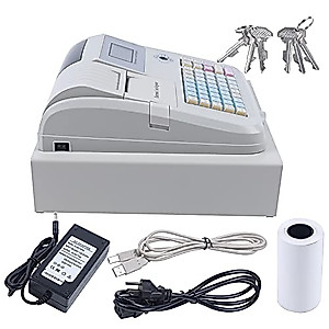 SNKOURIN POS System Cash Register,Electronic Cash Register with Removable Cash Tray and Thermal Printer,Small Square Money Drawer Multifunction Cash Register for Small Business/Retail/Restaurant