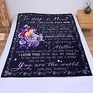 Mother Gifts from Daughter Blanket for Mom Birthday Gifts for Mom Soft Flannel Fleece Blankets Throw for All Season in Home Bed Sofa Chairs 50"×60"