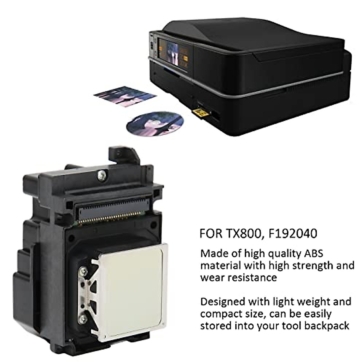YOUTHINK Printer Head, Replacement Ink Head 6 Color Photo Printing Machine Head for TX800 F192040 Printer for Office Home