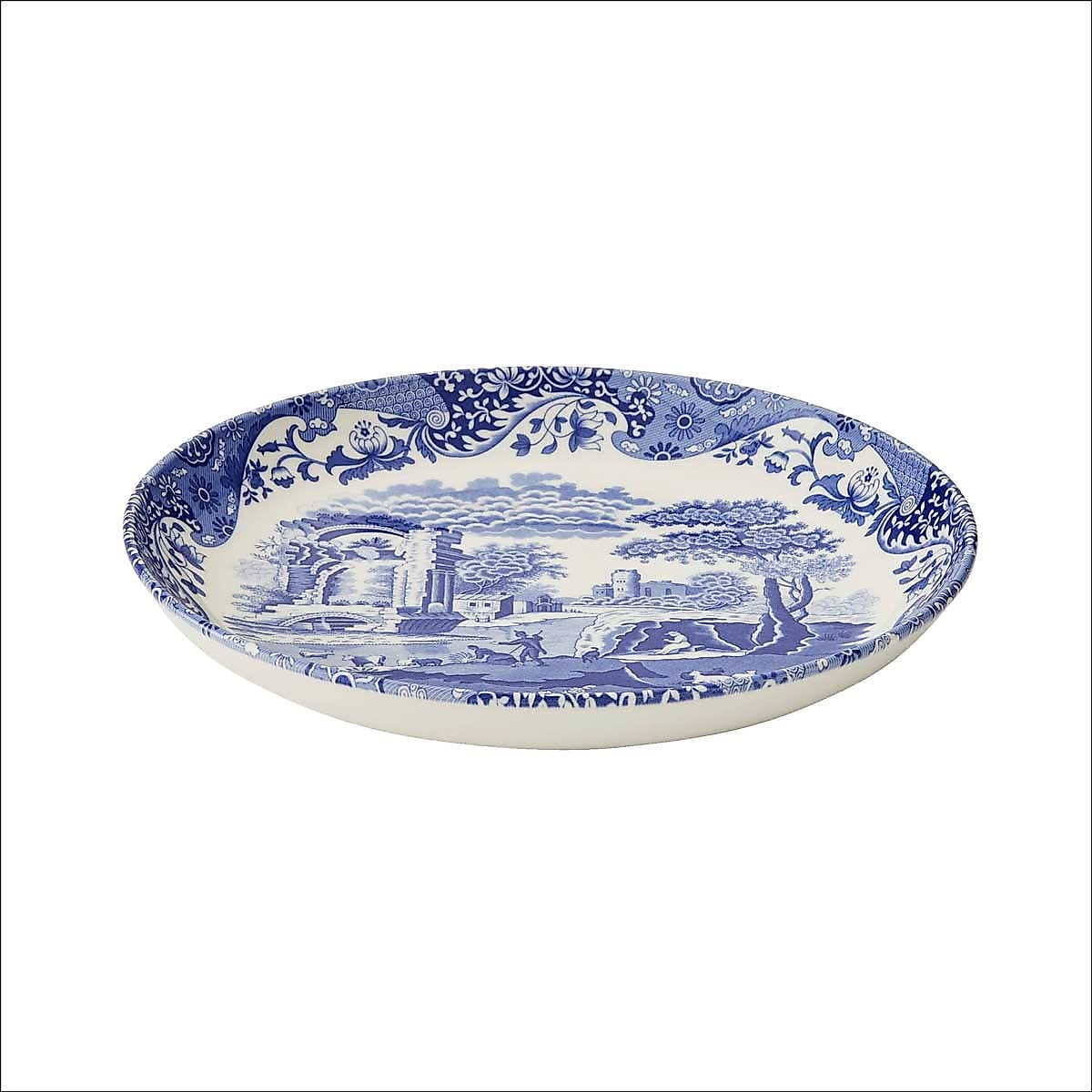 Spode Blue Italian Pasta Serving Bowl | 12 Inch Serving Bowl for Pasta and Salad | Made in England from Fine Porcelain | Blue/White | Microwave and Dishwasher Safe