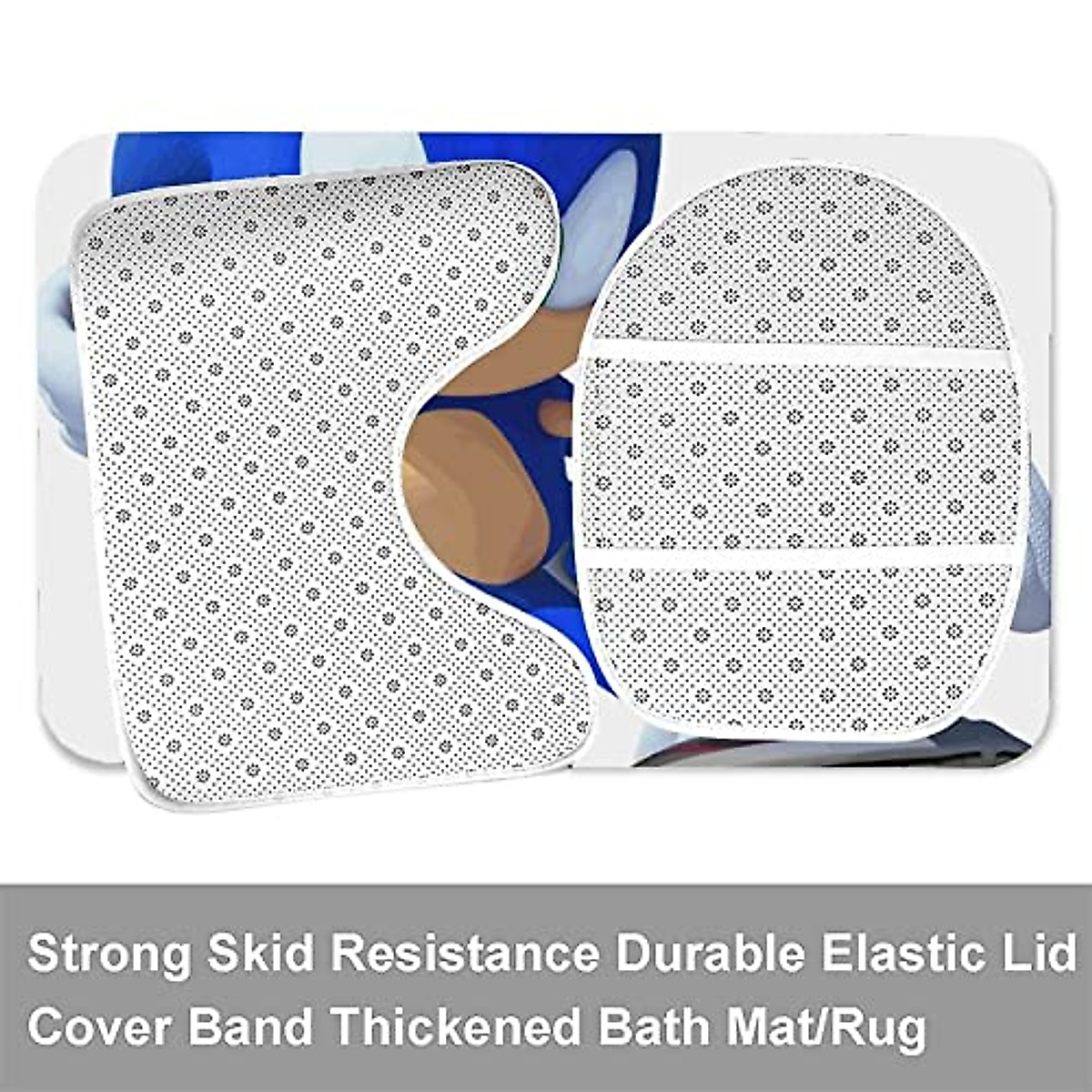 BOABIXA Son.ic The Hedge.hog 4 Piece Shower Curtain Sets, with Non-Slip Rugs, Toilet Lid Cover and Bath Mat, Durable and Waterproof, One size 20220305 0