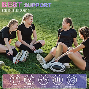 cerpite Zipper Compression Socks Men & Women - 2 Pairs Of 15-20mmhg Open Toe Compression Socks Knee High,Suit For Running