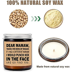 Averaze Mamaw Candle - Mamaw Gifts from Grandkids - I'd Punch Another in The Face - Fun Gag for Her - Mother's Day Candle - Lavender Scented Candles 8oz