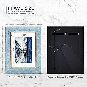 XUANLUO 5x7 Picture Frames Set of 4 Rustic Retro Photo Frame with Tempered Glass Wall Mount and Tabletop Display Family Friends Wedding Gift
