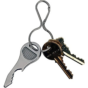 Nite Ize KCT1010-1088 DoohicKey QuicKey Stainless-Steel 5-in-1 Keychain Multi Tool with Key Hole Attachment, Stainless Steel