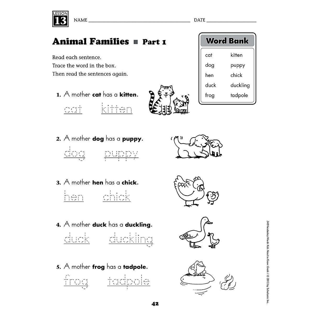 240 Vocabulary Words Kids Need to Know, Grade 1: 24 Ready-to-reproduce Packets That Make Vocabulary Building Fun & Effective