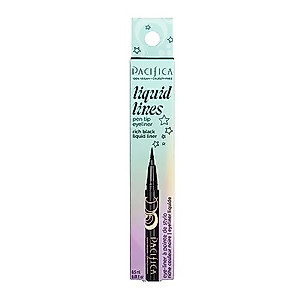 Pacifica Beauty, Eye Love Liquid Charcoal Eyeliner, Black, No-Skip, Smudge-Proof, Matte Finish, Precise Application, Pen Tip, Vegan, Cruelty-Free