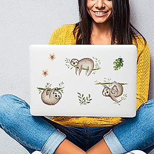 funlife 60 PCS Sloth Wall Decals Peel and Stick, PVC Woodland Animals Wall Stickers, Nursery Wall Décor Stickers for Kids Room Playroom Classroom Girls Bedroom