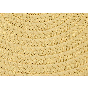 Super Area Rugs, Tropics Indoor/Outdoor Braided Reversible Area Rug, 4' x 6' Oval, Solid Pale Yellow