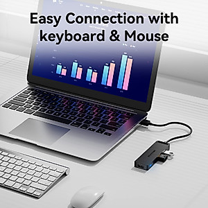 USB Hub, VENTION 4-Port USB Hub 2.0 Splitter with Charging Port for Notebook PC, USB Flash Drives, Mobile HDD for MacBook Pro, iMac, Surface Pro, XPS (0.5FT/0.15m)
