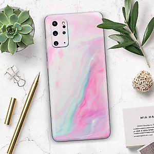 DesignSkinz Marbleized Soft Pink Protective Vinyl Decal Wrap Skin Cover Compatible with The Samsung Galaxy S20 (Screen Trim & Back Glass Skin)