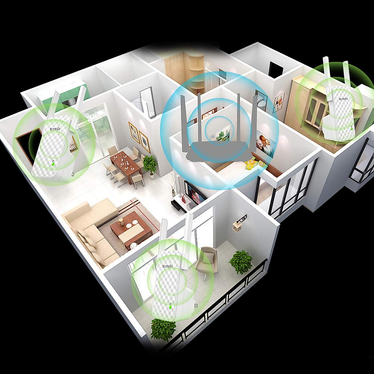 Tenda N300 WiFi Extender(A9), WiFi Extenders Signal Booster for Home, Single Band WiFi Range Extender, Internet Booster, Wall Plug Design, 2.4Ghz Only