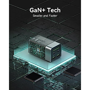 MOKiN 120W USB C Charger Block, 4 Port GaN+ Fast Desktop Charger, Laptop Power Adapter for iPhone 15/15 Pro/15 Plus/15 Pro Max, Galaxy S23, iPad Pro, MacBook Pro, Dell XPS 13, Lenovo ThinkPad.